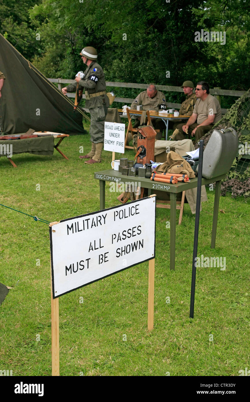Actors chat whilst dressed in WW2 period US Army GI uniforms at a ...