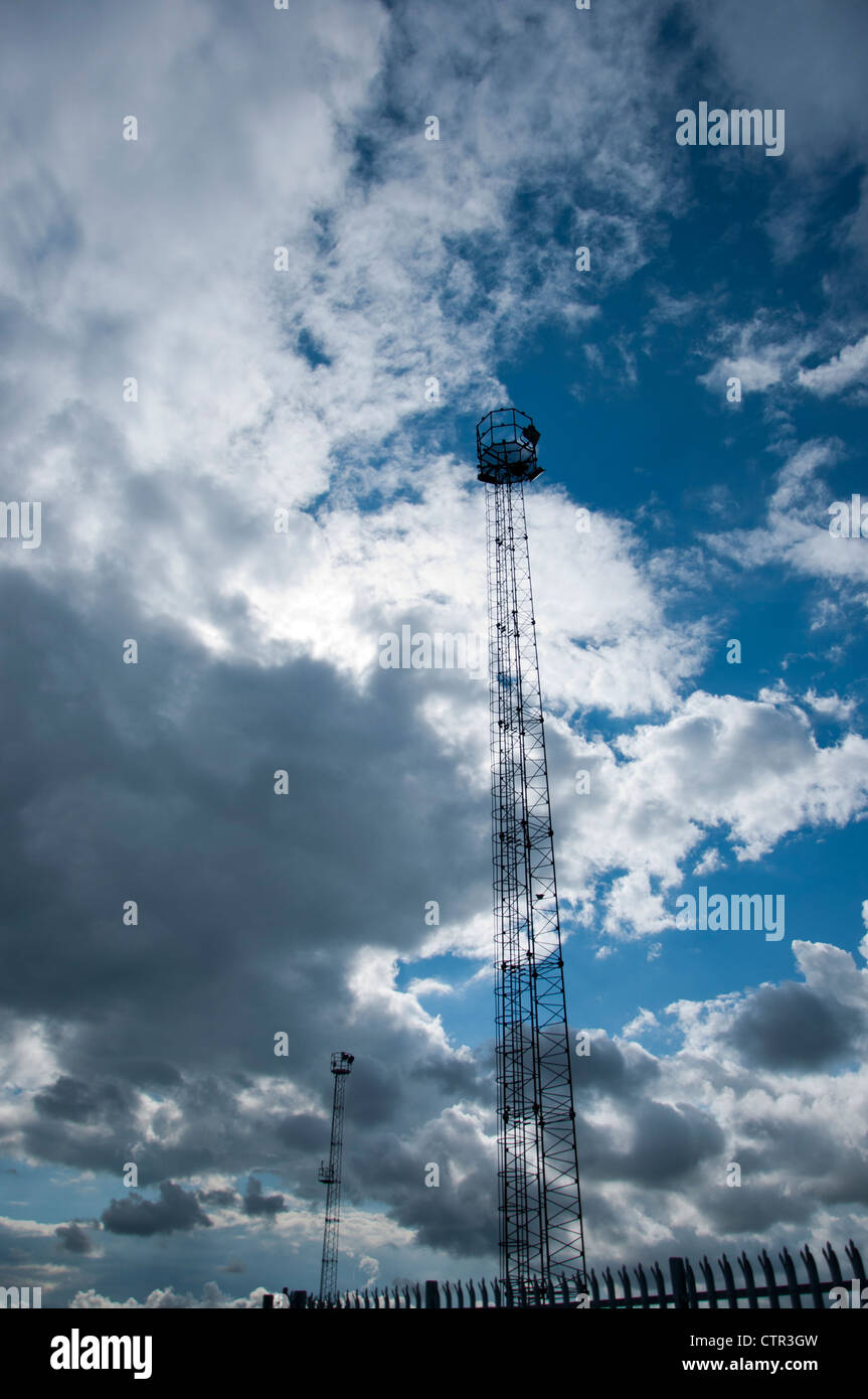 industrial Light tower mast Stock Photo - Alamy