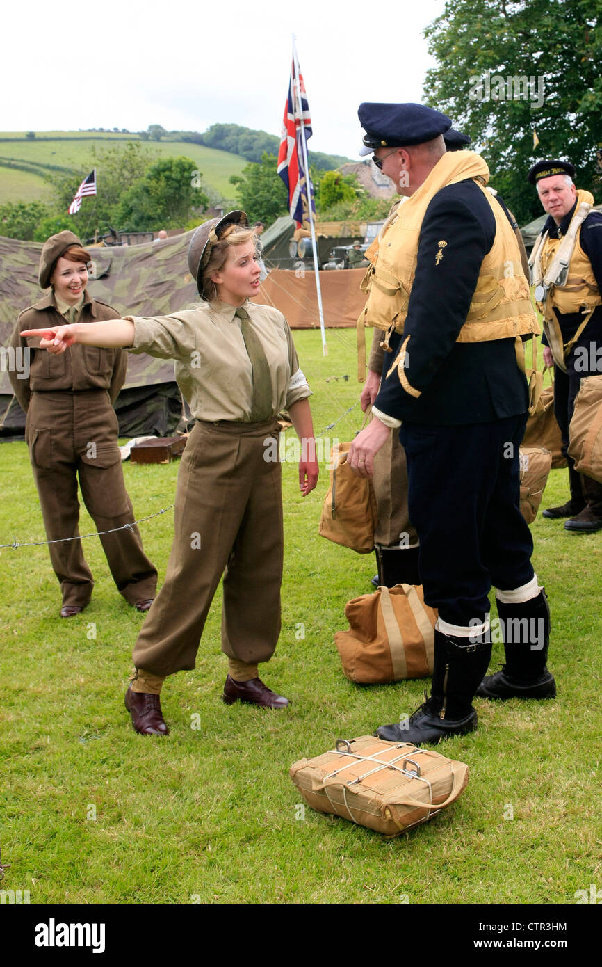 Group of Dutch men dressed as WW2 Naval Airmen during a reenactment ...