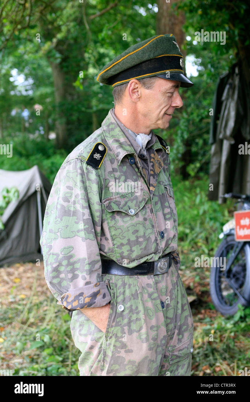 Actor dressed as a Waffen-SS soldier at a WW2 reenactment weekend Stock ...