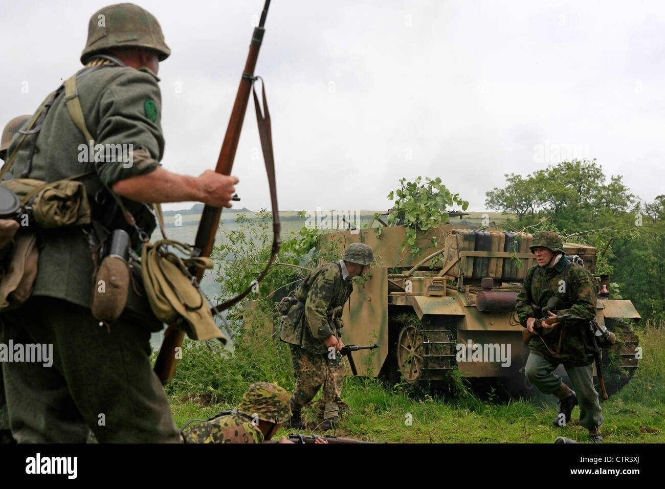 WW2 Reenactment group stage a battle over a weekend where everyone goes ...