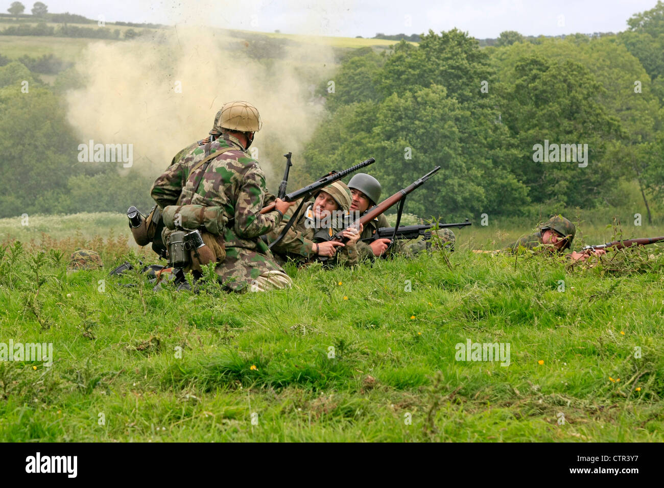 WW2 Reenactment group stage a battle over a weekend where everyone goes ...