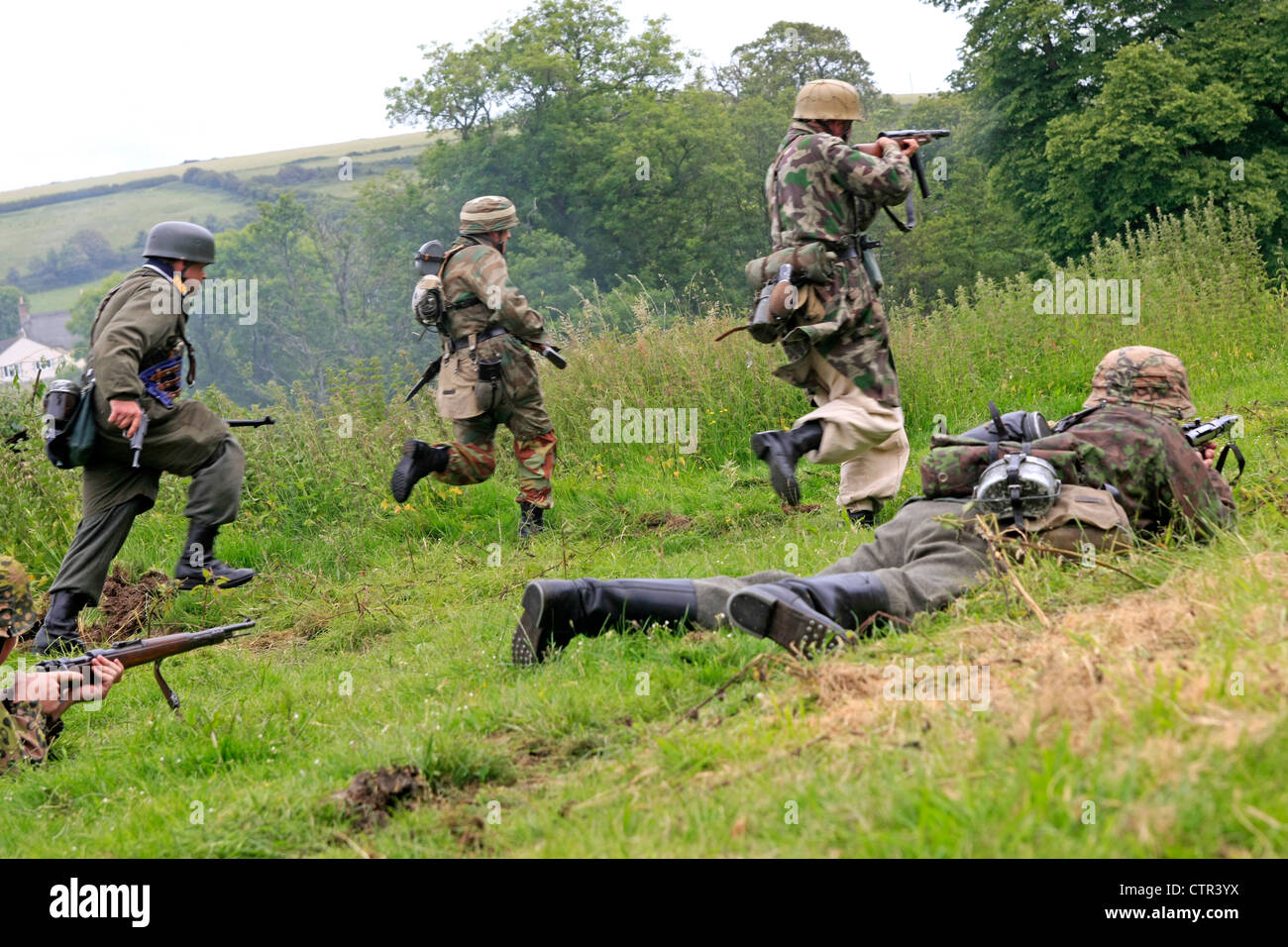 WW2 Reenactment group stage a battle over a weekend where everyone goes ...