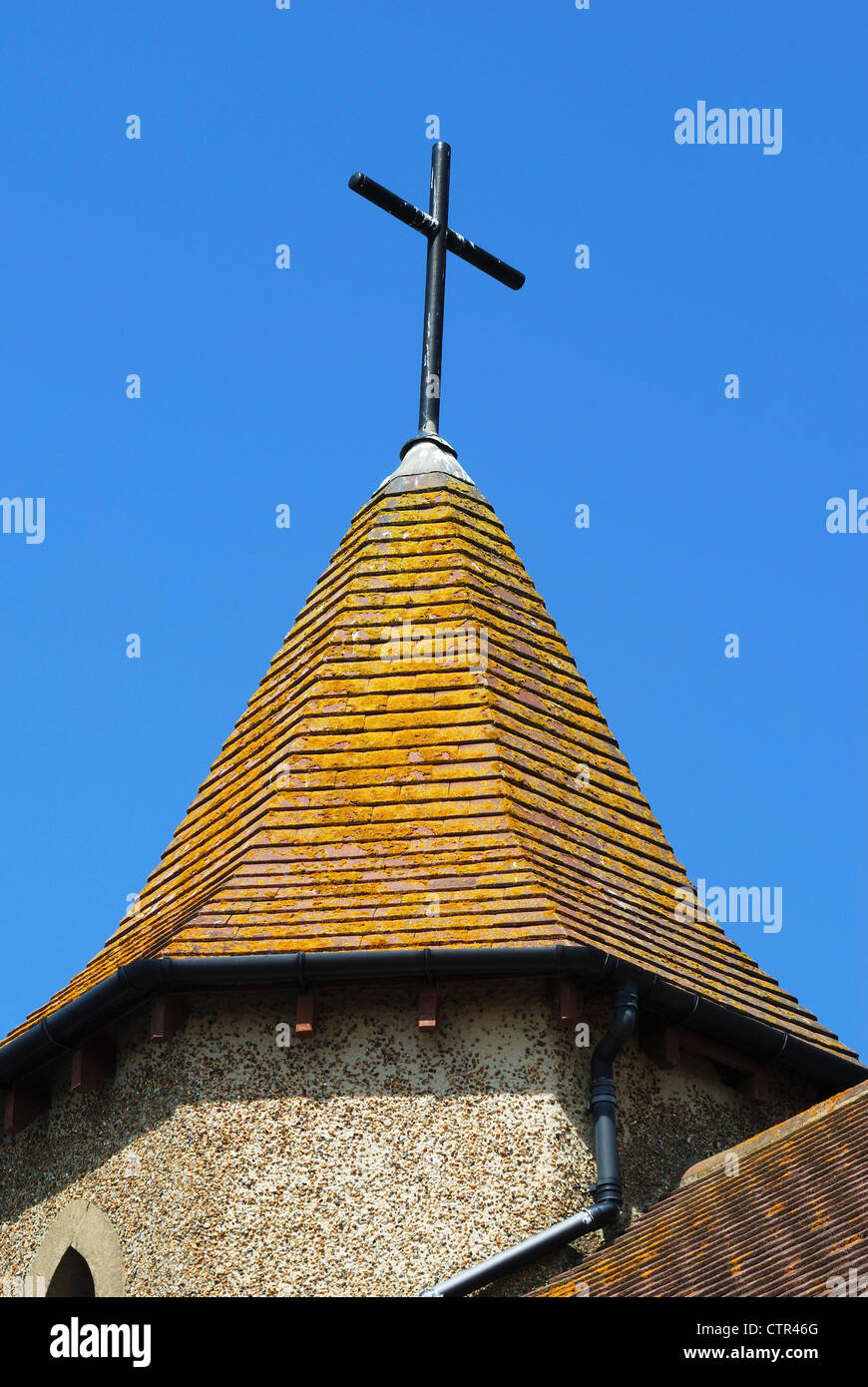 Cross on small spire of Church of the Good Shepherd at Shoreham Beach ...