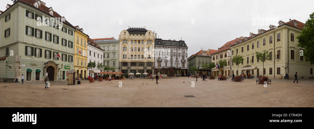 Panoramic street scene in Bratislava, Slovakia, Eastern Europe Stock ...