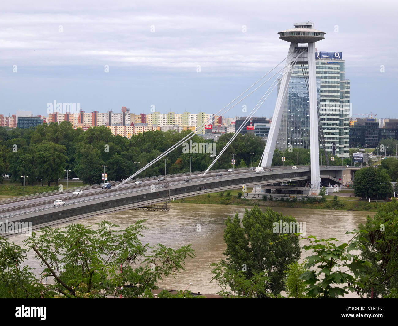 Novi Most bridge across the Danube river, Bratislava, Slovakia, Eastern ...