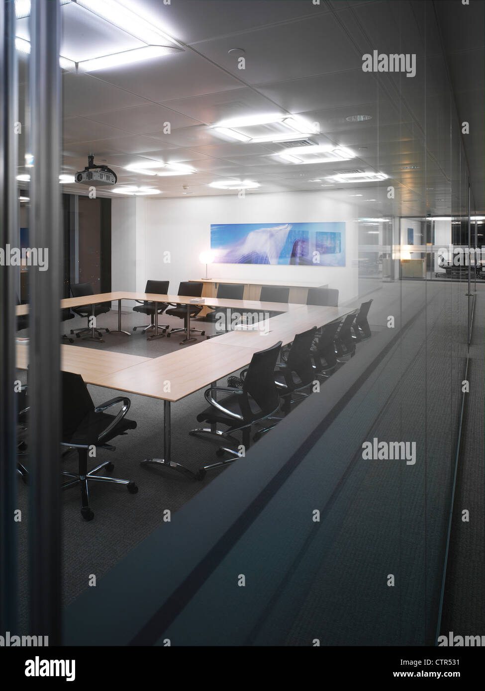 barclays view into large meeting room 30th floor Stock Photo - Alamy