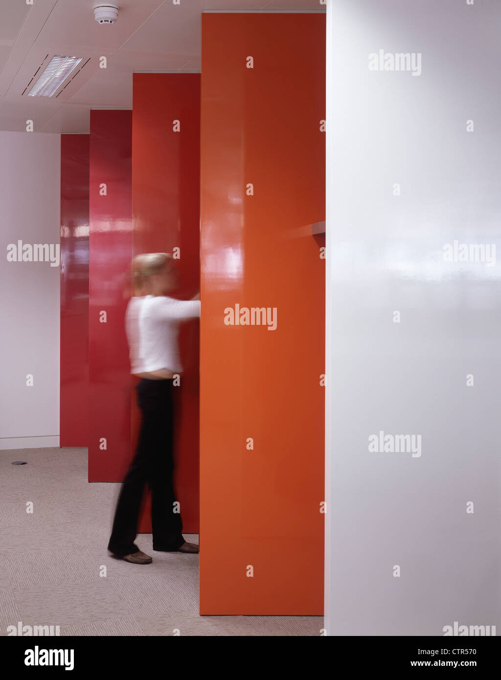 edf offices red and orange screens Stock Photo - Alamy