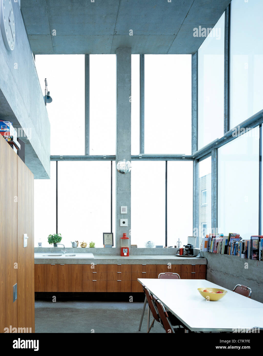 private house interior view - overview in main living area Stock Photo ...