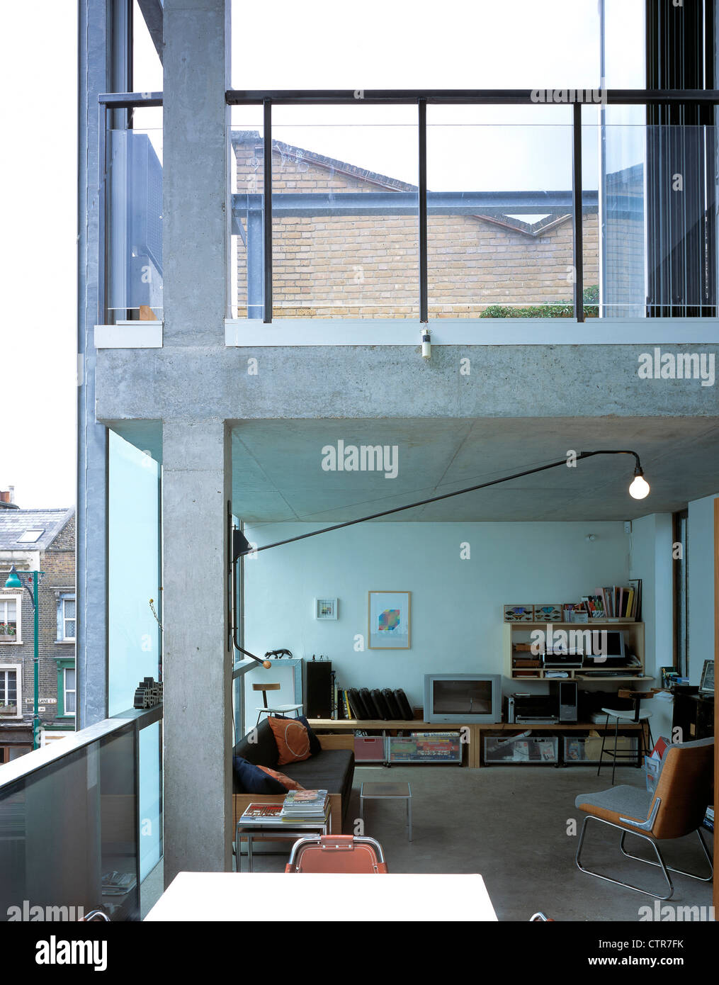 private house interior view - overview in main living area Stock Photo ...