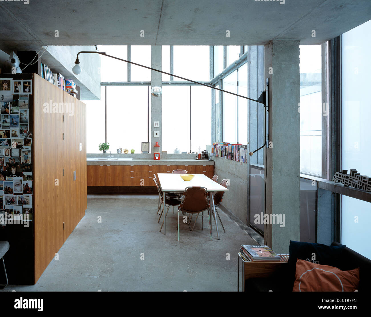 private house interior view - overview in main living area Stock Photo ...