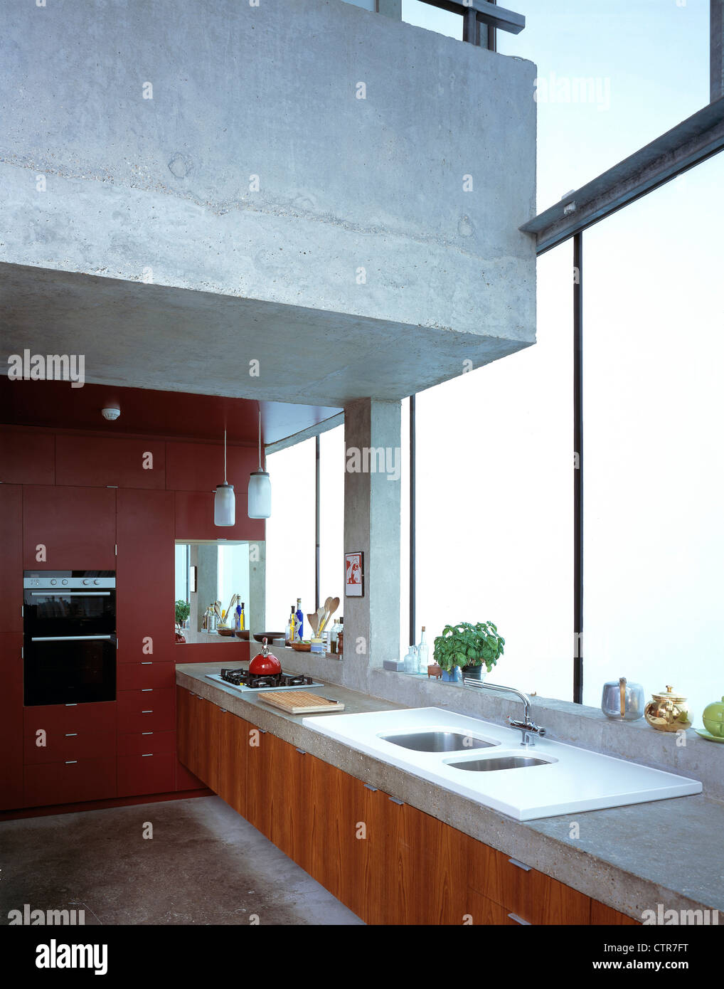 private house interior view - overview in main living area Stock Photo ...