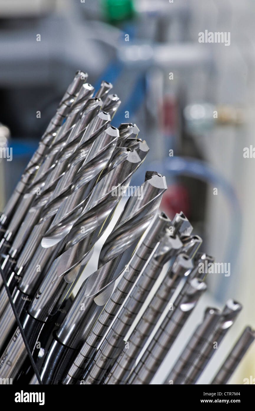 Closeup of surgical drill bits in rack in an operating theatre Stock ...