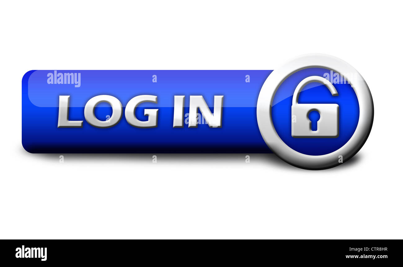 Blue button log in Stock Photo - Alamy