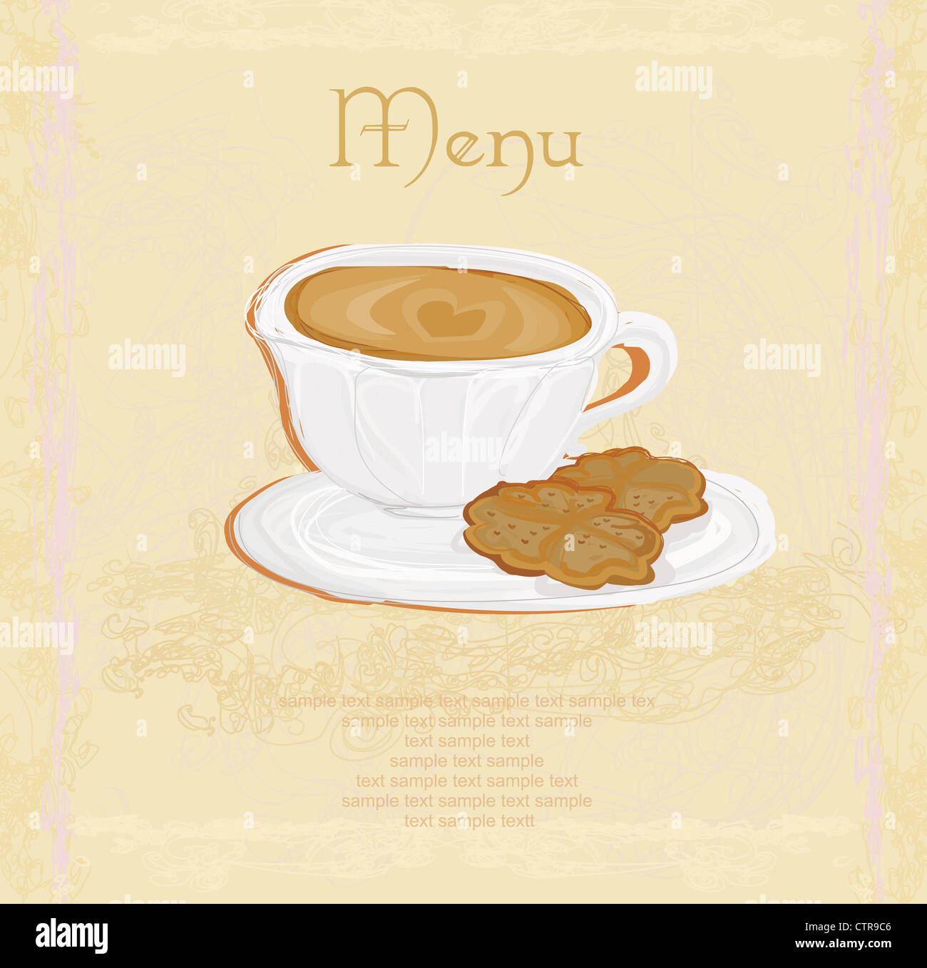 Cup of coffee with abstract design elements Stock Photo - Alamy