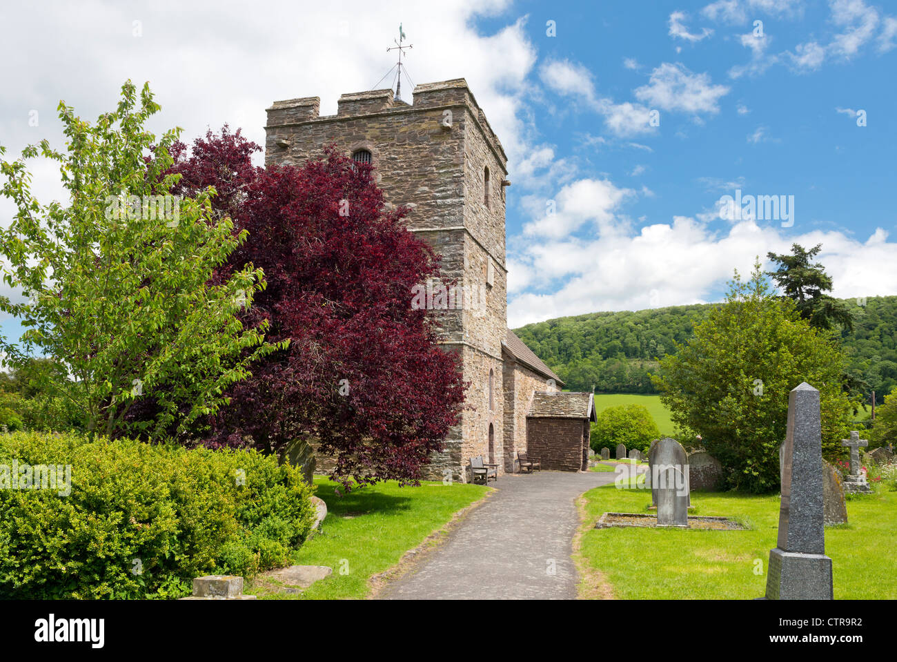 St. John the Baptist Church next to Stokesay Castle Shropshire England ...