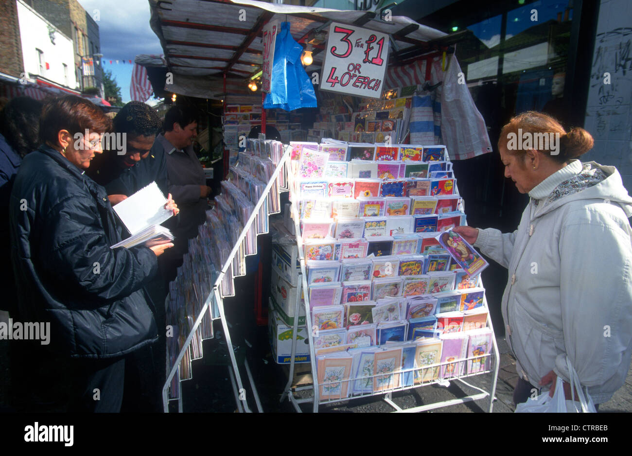 Card stall at East Street market, Southwark, London, UK Stock Photo - Alamy