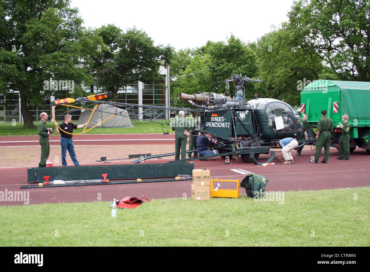 German Border Patrol (Bundesgrenzschutz) Alouette II helicopter Stock ...