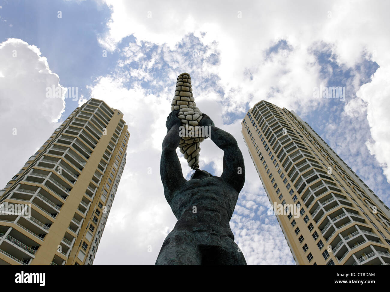 Statue at Tequesta Point Brickell Key Park Trail, Downtown Miami, Miami ...
