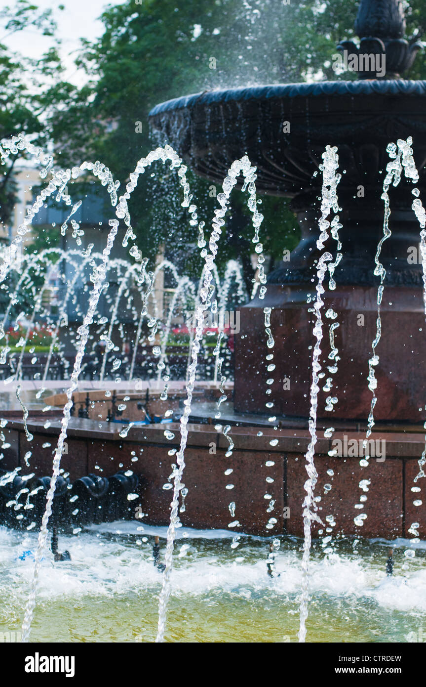 Water jets fountain close hi-res stock photography and images - Alamy