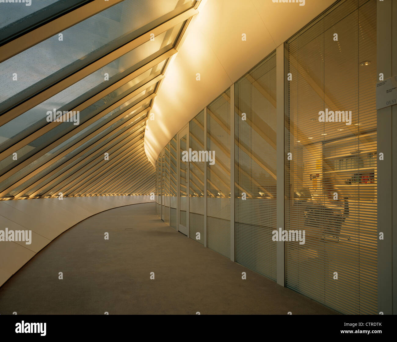 university of east anglia (uea) interior with offices and curving ...