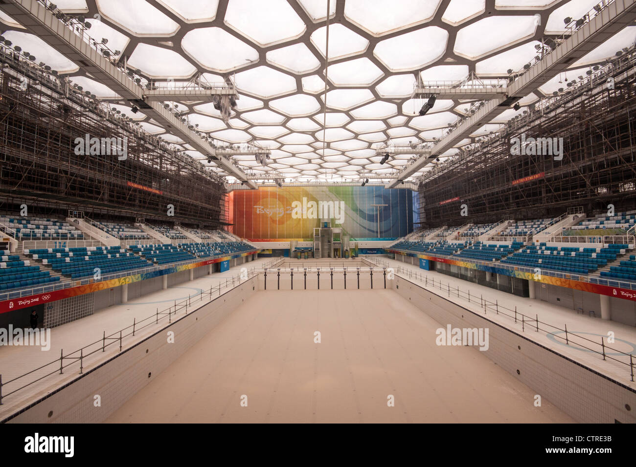 Beijing National Aquatics Center under construction Stock Photo - Alamy