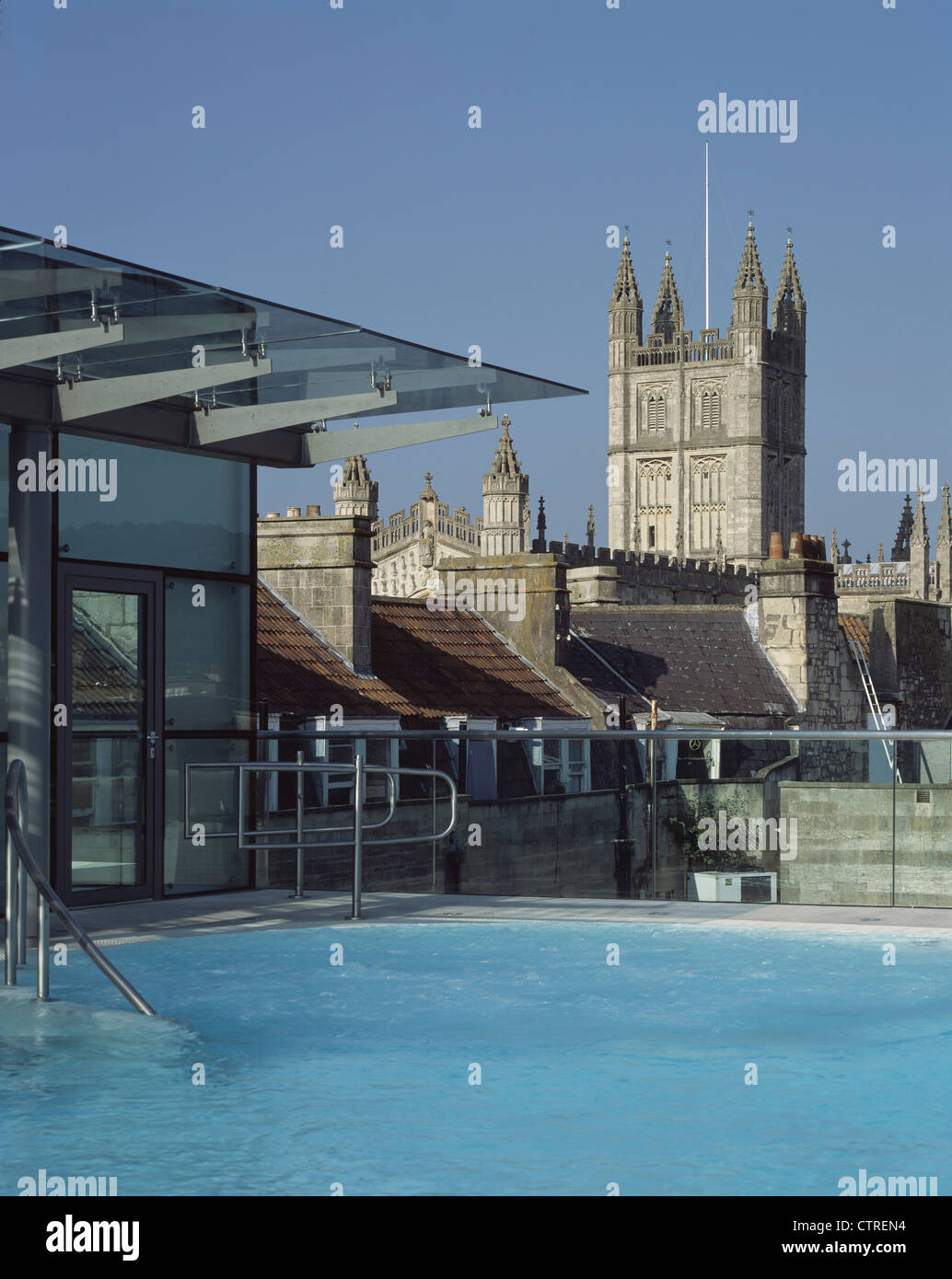 thema bath spa open air roof top spa pool with bath abbey Stock Photo ...