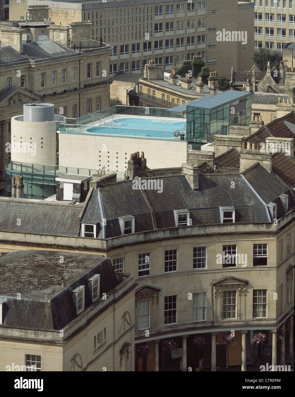 thema bath spa roof top pool Stock Photo - Alamy