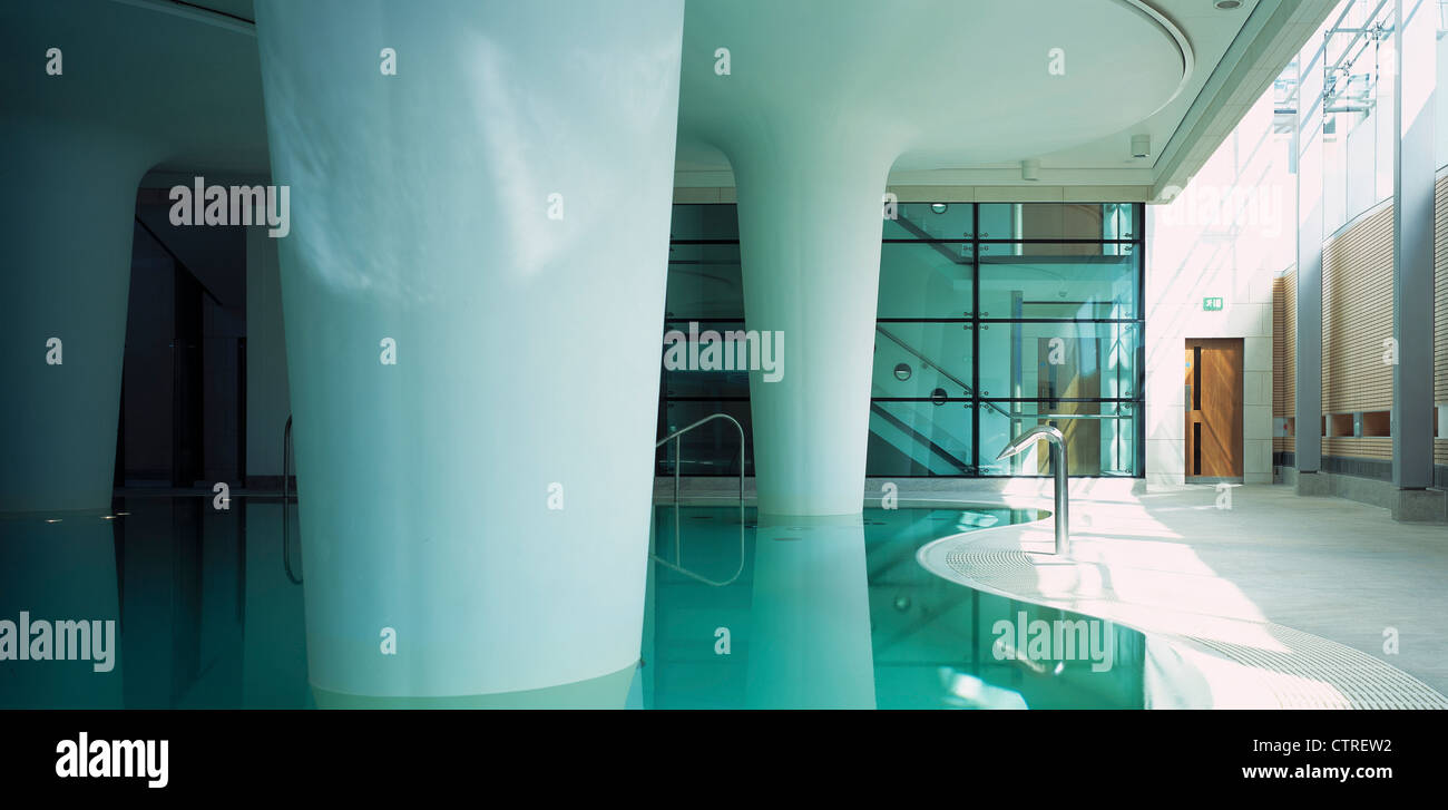 thema bath spa interior view into lower spa Stock Photo - Alamy