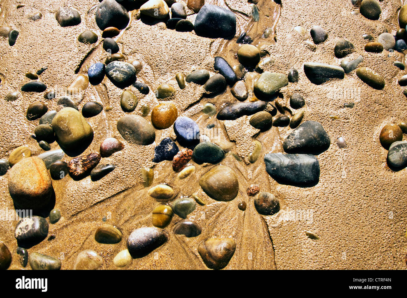 Coloured pebbles on a beach Stock Photo - Alamy