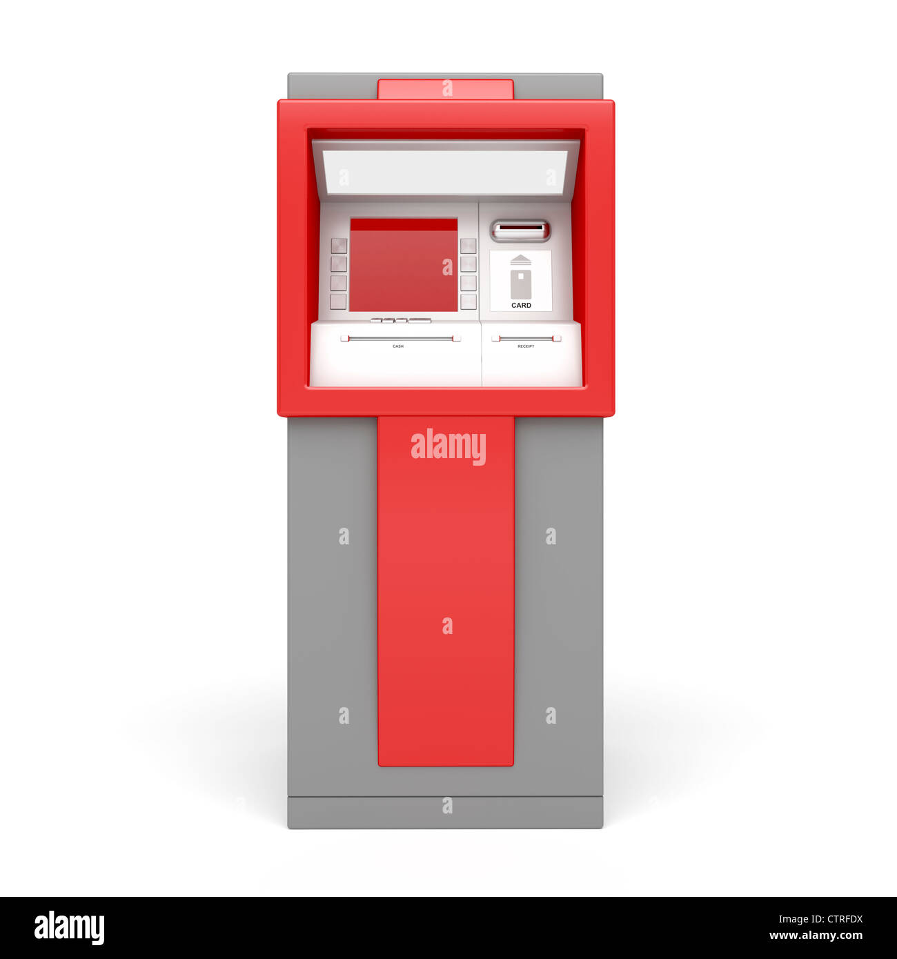 3d illustration of ATM on white background. Front view Stock Photo - Alamy