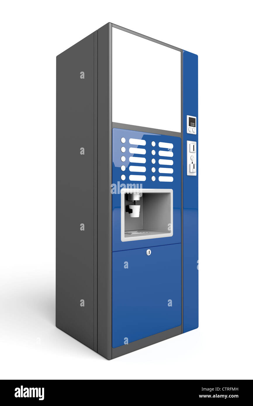 Coffee vending machine on white background Stock Photo - Alamy