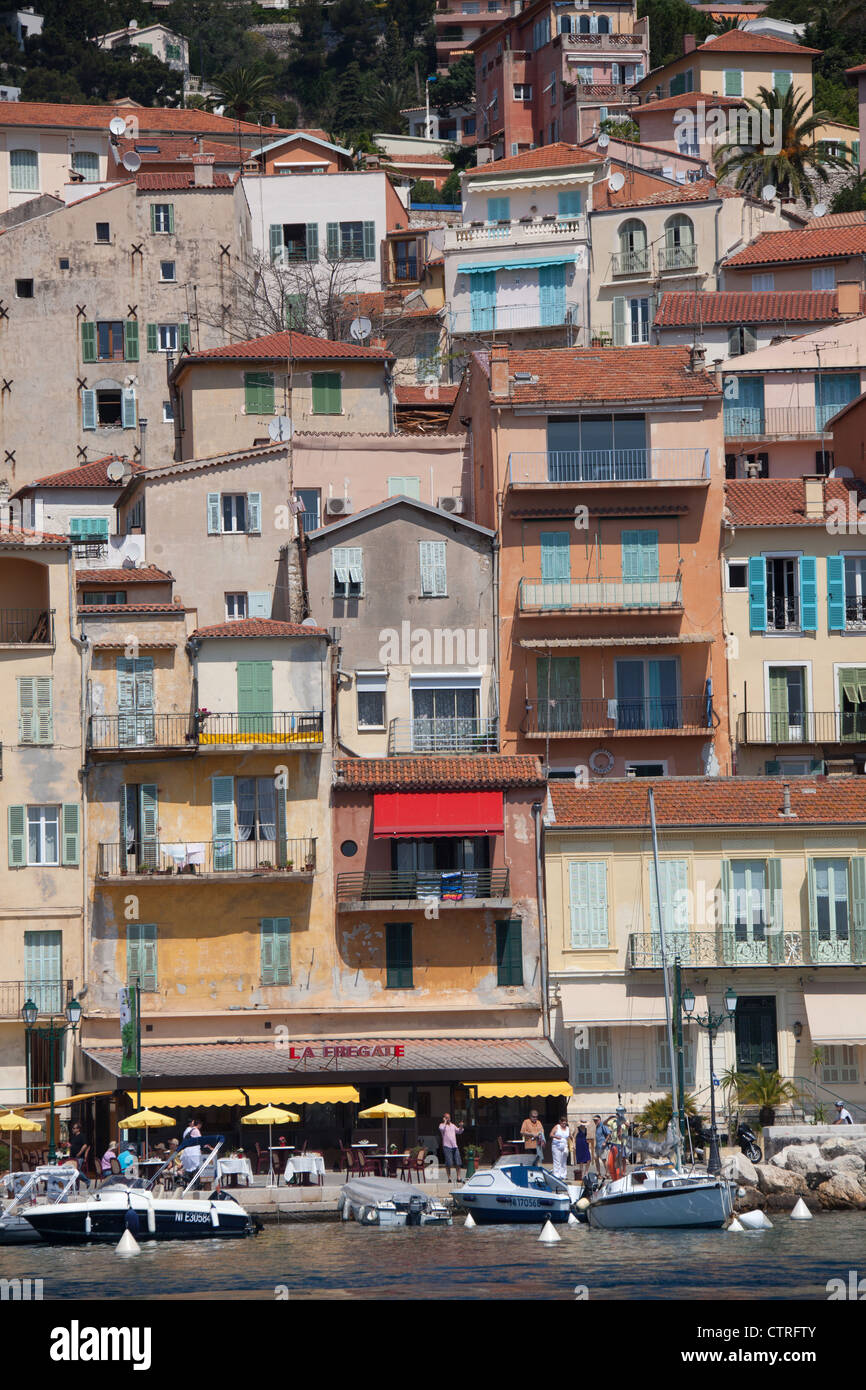 Town of Villefranche, France. Picturesque summer view of Villefranche ...