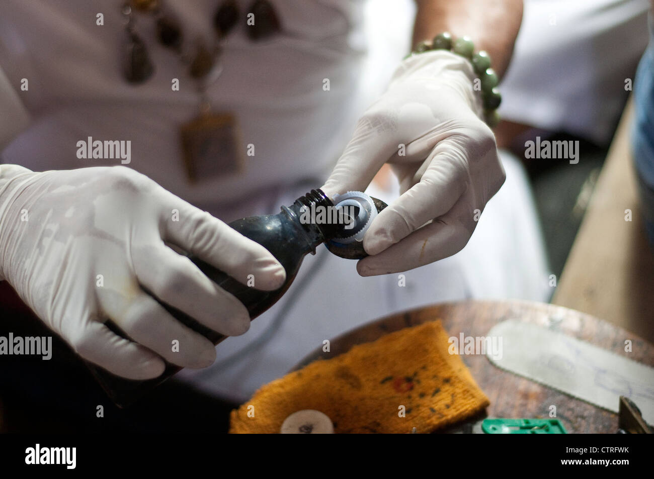 Sak Yan master, Ajahn Somtawn, Bangkok, Thailand. Sak Yan are the ...