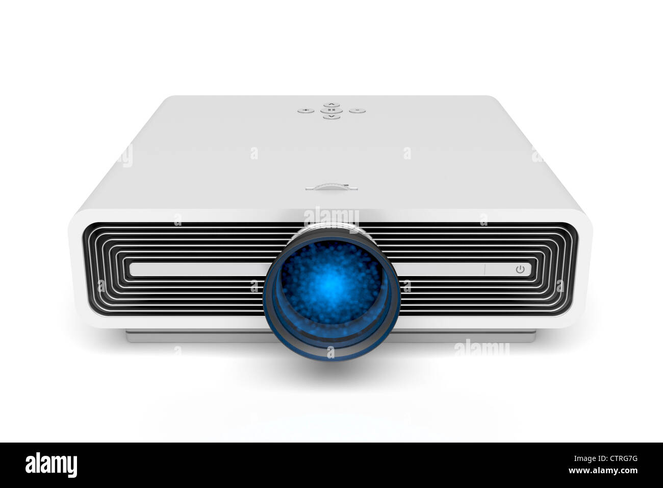 Front view of multimedia projector on white background Stock Photo - Alamy