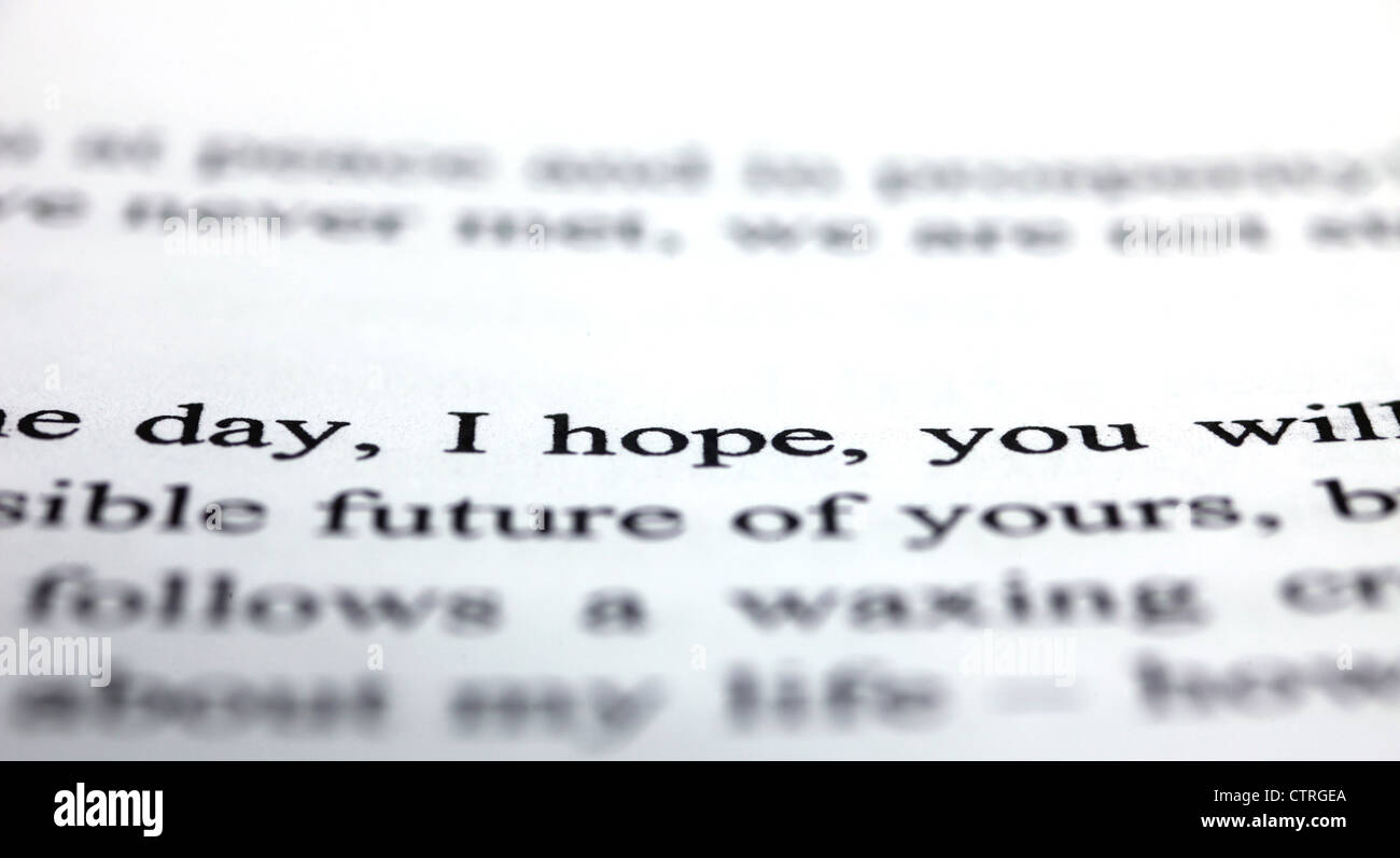 Hope word text Stock Photo - Alamy