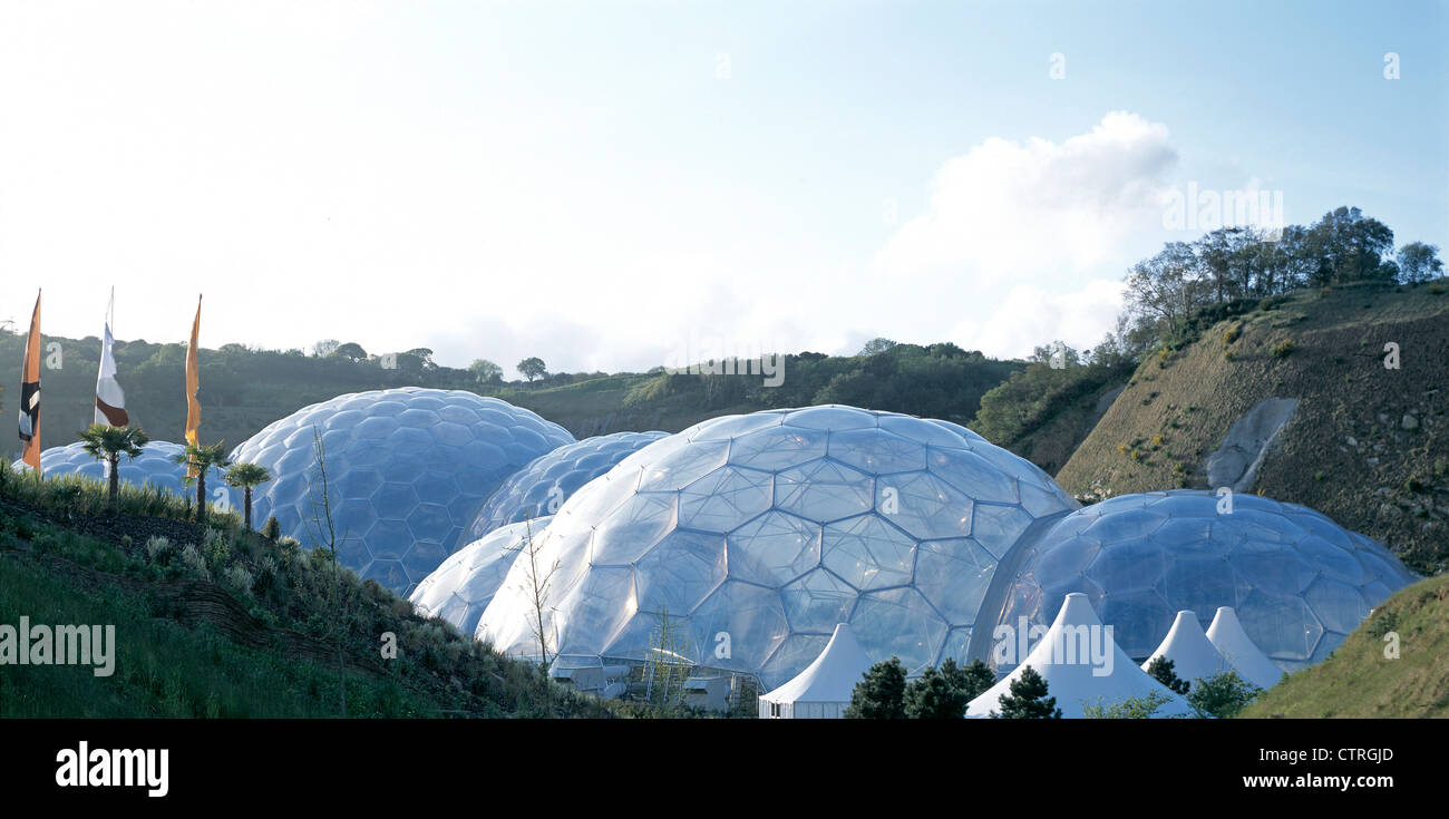 eden project exterior panorama-overall view Stock Photo - Alamy