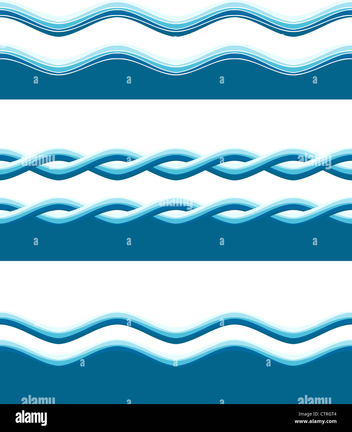 three blue water waves set Stock Photo - Alamy