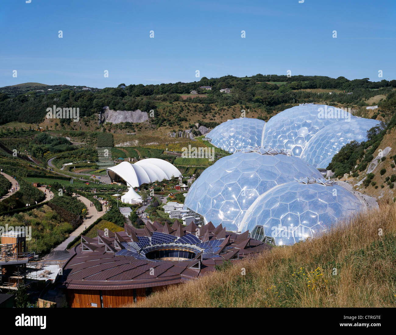the core at the eden project distant high view Stock Photo - Alamy