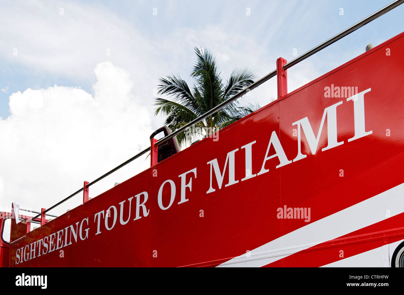 Sightseeing bus in Bayfront Park, Miami, Florida, USA Stock Photo - Alamy