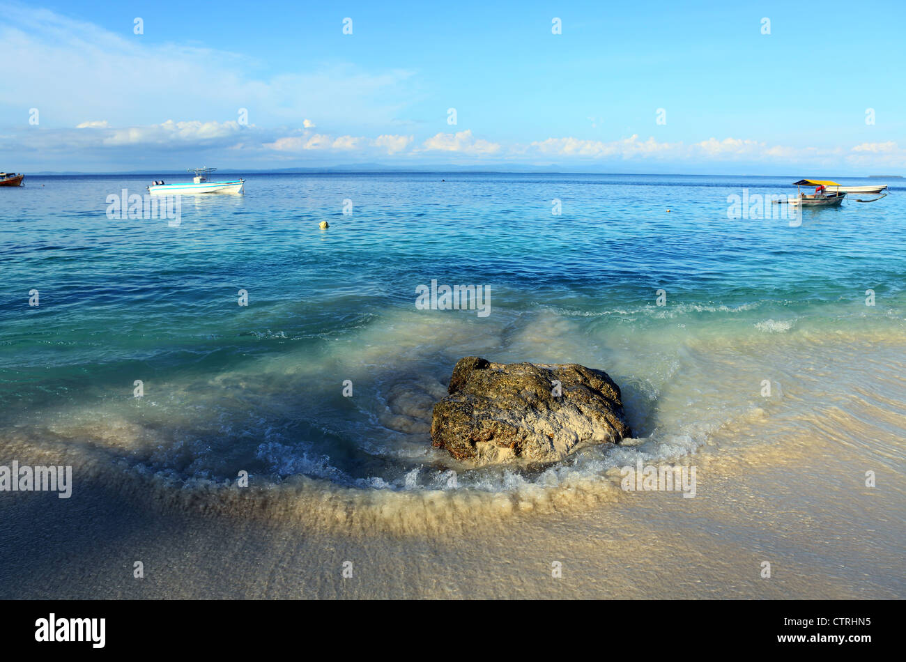 Tropical beach on Asu Island in the Hinako group, North Sumatra ...