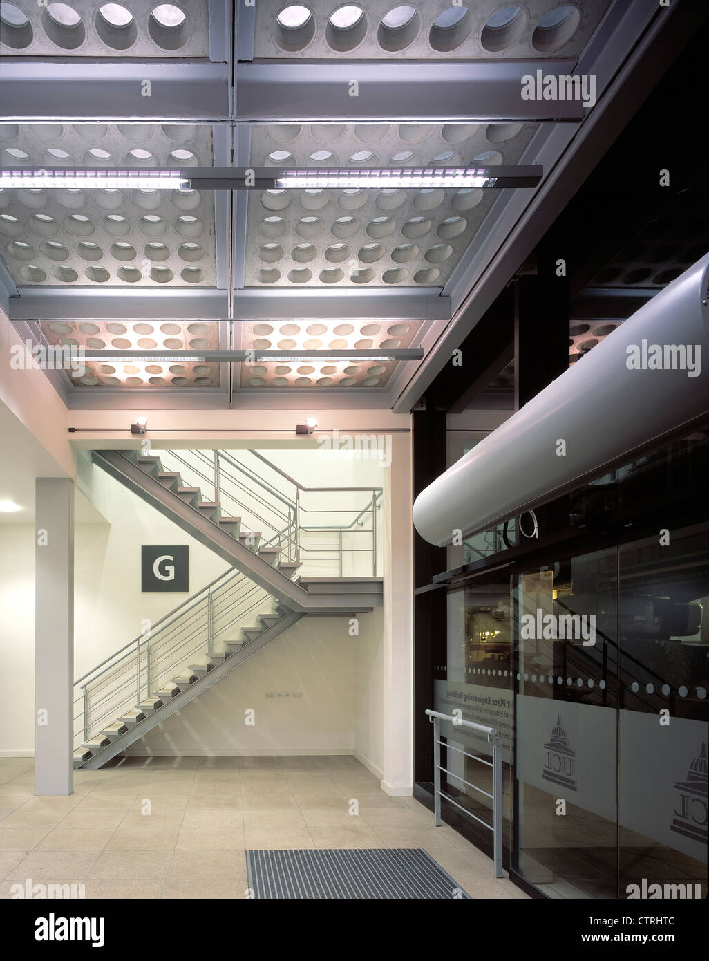 new engineering building entrance area at night Stock Photo - Alamy