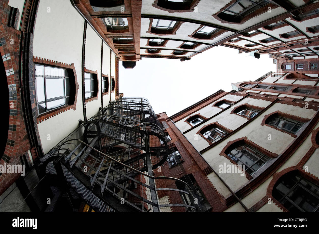 Architecture, courtyard, worm perspective, office building, Sandtorkai ...
