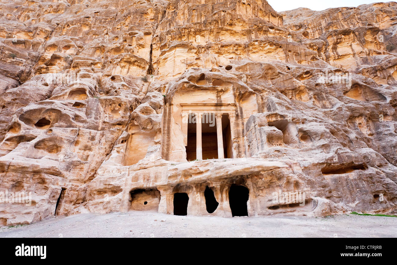 antique Nabatean Temple in Little Petra, Jordan Stock Photo - Alamy
