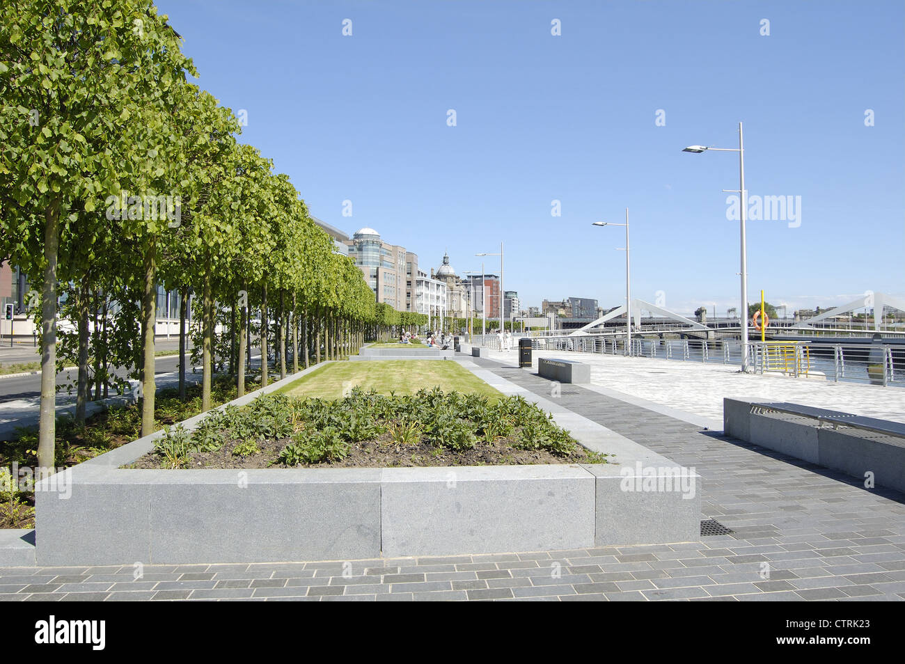 Waterfront promenade at Atlantic Quay in Glasgow, Scotland Stock Photo ...
