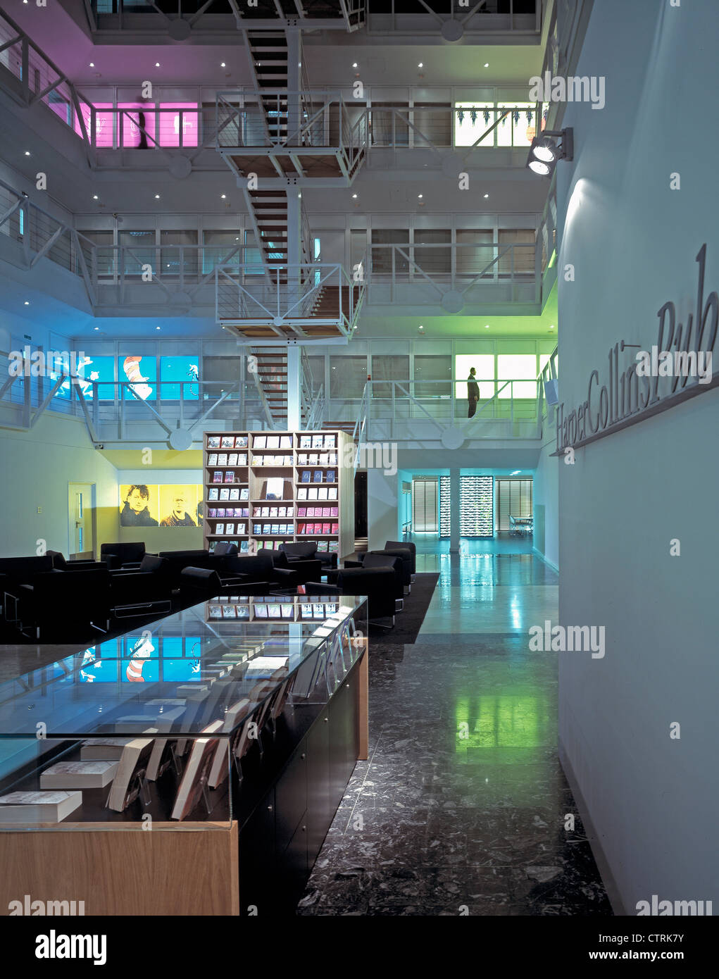 harper collins office atrium view at night Stock Photo - Alamy