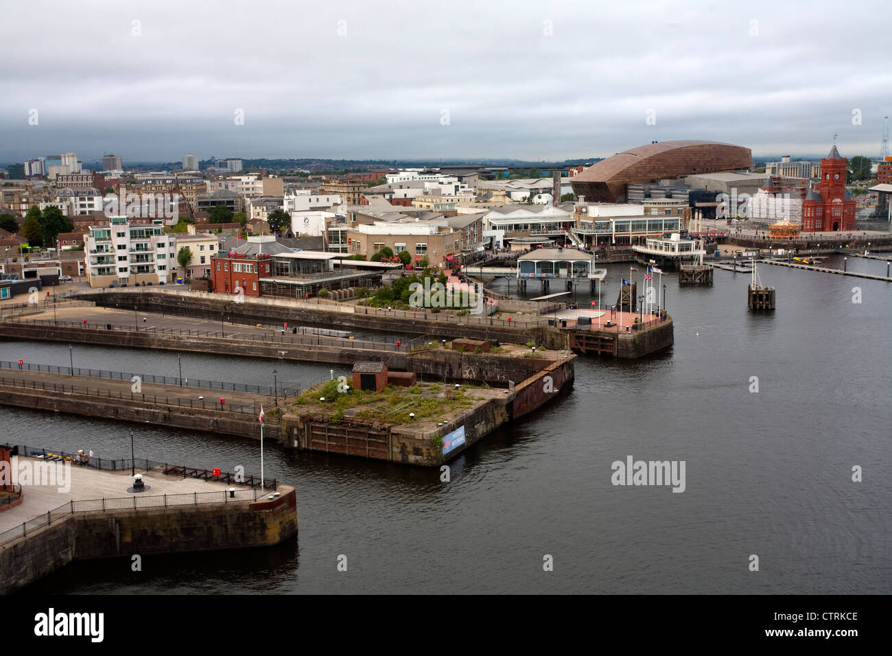 Looking north east across Cardiff Bay towards the Wales Millennium ...