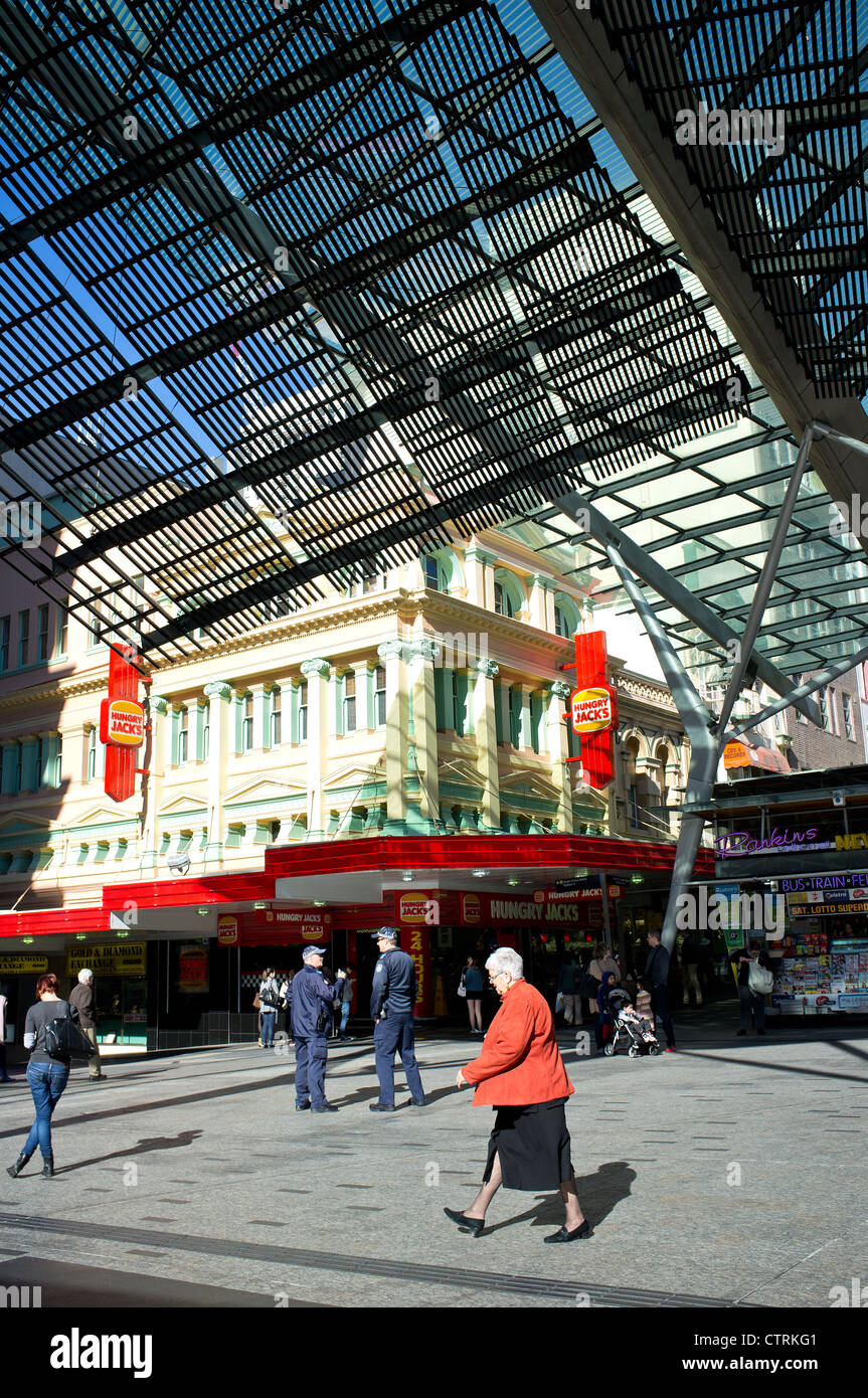 Queen Street Mall in the centre of Brisbane in Queensland, Australia ...