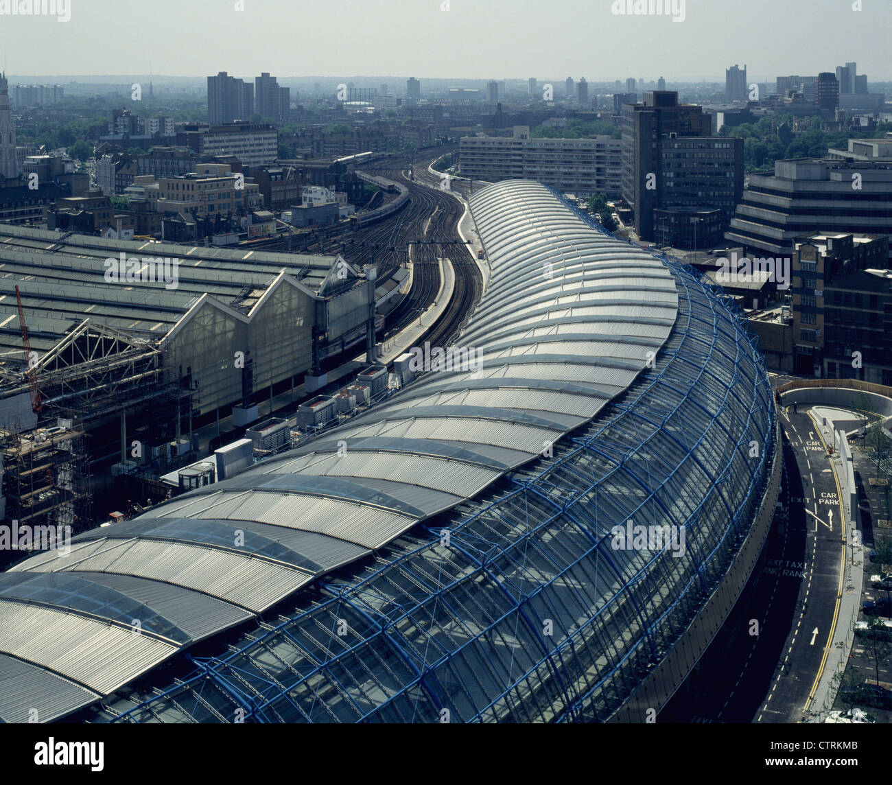 waterloo international terminal exterior view of train shed from above ...