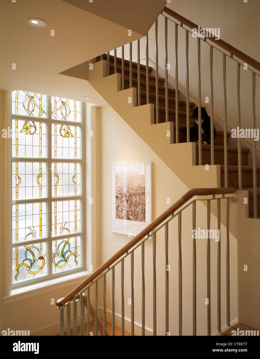 private house stair and window first floor Stock Photo - Alamy